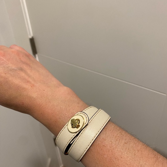 Coach | Accessories | Coach Ivory Double Wrap Bracelet With Gold Clasp ...
